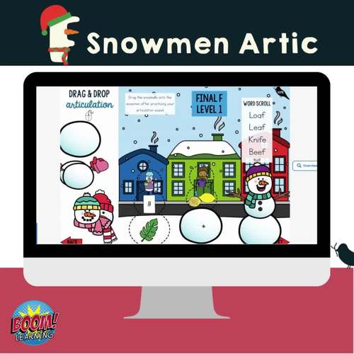 F Snowmen Hybrid Device, Boom Cards™ & Printable Articulation Winter ...