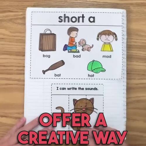 CVC Words Interactive Notebook, Short Vowel Sounds Worksheets for ...