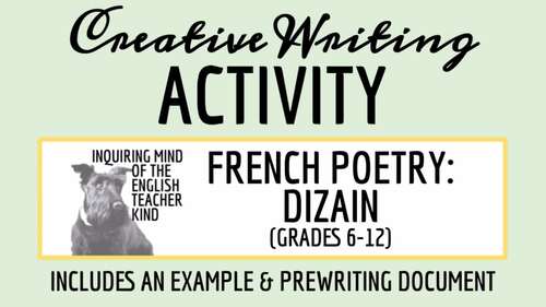 Dizain Poem Template for High School Creative Writing (Printable)