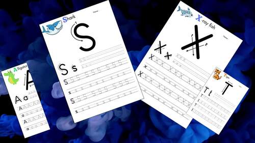 Alphabet Tracing Cards Handwriting Practice Beginning Letters by zack ir