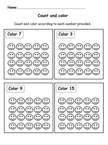 Counting Shapes & Color Worksheet Set — 10 Pages early math For PreK ...