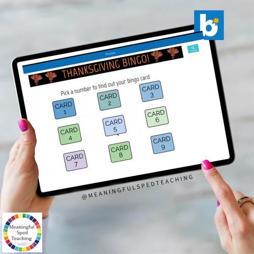 Thanksgiving Bingo Boom Cards™ by Meaningful Sped Teaching | TPT