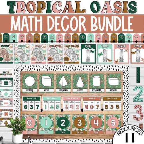 Tropical Math Posters and Displays / Math Bulletin Board / Plant ...