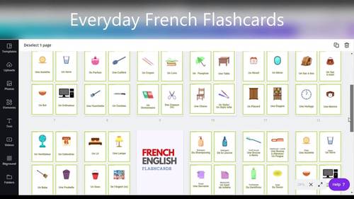 Classroom items FRENCH classroom objects flashcards by Language Forum