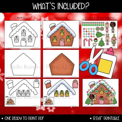 Girl Scout Christmas Build Gingerbread House Craft Kit Coloring ...