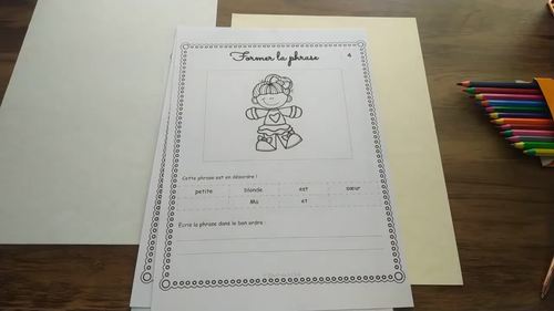 French Scrambled sentences NO PREP - Phrases en désordre : La famille