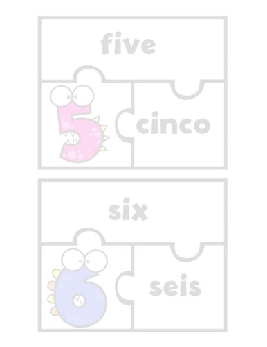 ENGLISH & SPANISH NUMBER PUZZLE 1-10/CONTAR DEL 1 AL 10 by sheetworm