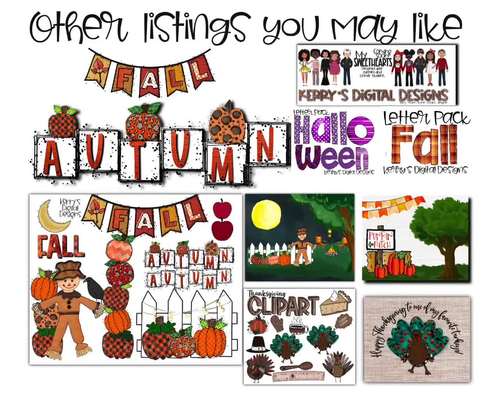 Fall Plaid Letter Pack and Clipart | 2022 by KerrysDigitalDesigns