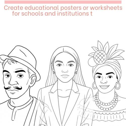 Hispanic Heritage Month Line Art Clipart for Coloring | Hispanic Latinx ...