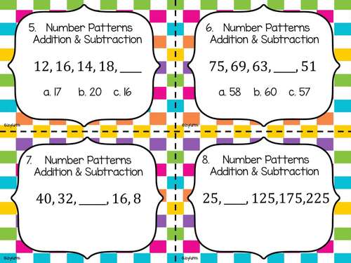Number Patterns Task Cards | Digital & Print by Joyful 4th | TpT