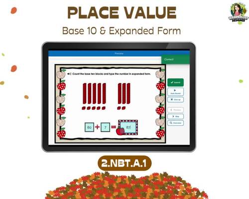 Back 2 School - Base 10 & Expanded Form - 2.NBT.A.1 by Wanderlust Designer