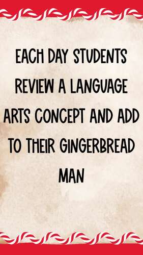 12 Days of Christmas Countdown Gingerbread Man Language Arts Activity
