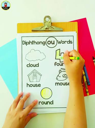Diphthongs Coloring Pages Kindergarten by The Joy in Teaching | TPT