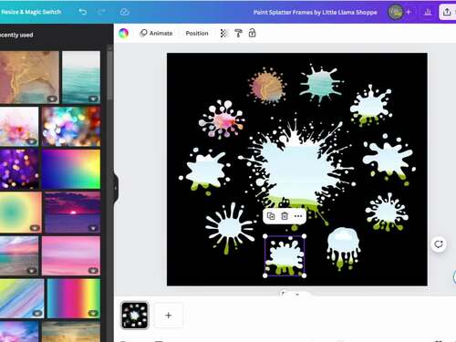 Paint Splatter Canva Frames by Little Stuff | TPT