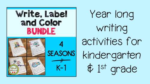 Write, Label and Color 4 Seasons Writing Bundle by Blonde Bilingual