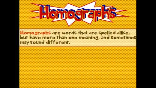All About Homographs PPT with Audio Narration Grades 2-5 Common Core