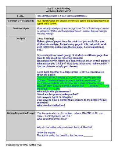 A Child of Books by Oliver Jeffers Lesson Plan & Google Activities