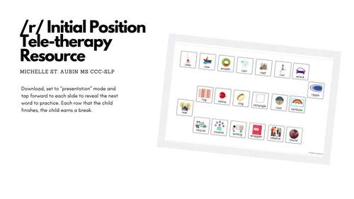 Articulation Practice Online Activity /b/ Initial Word Position | TPT