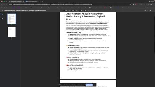 Advertisement Analysis Assignment | Media Literacy & Persuasion by SturmTJ