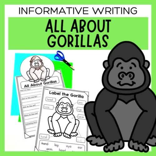 All About Gorillas Informative Writing | Science | Label The Gorilla