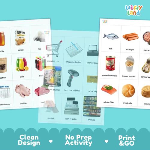 Supermarket Vocabulary Flashcards | Real Photo ESL ELL Speech Therapy