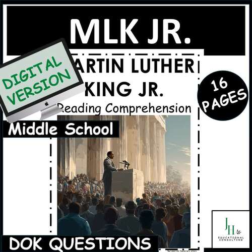 DIGITAL Martin Luther King Jr. Day Reading Comprehension | January ...