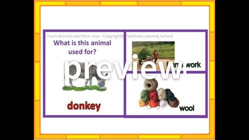Farm Adult Animal Uses –Task Activities Slides. All Real images- POWERPOINT