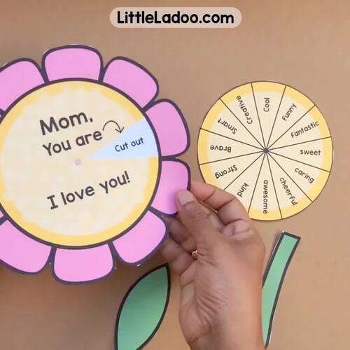 Mother's Day Flower Spinner Craft by Little Ladoo | TPT