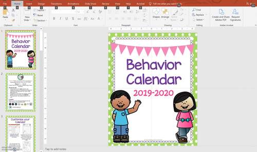 Behavior Calendar ** Editable** 2019-2020 by Bilingual Pre-K World