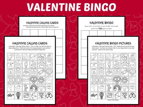 DIY Valentine Bingo by Desert Print Designs | TPT