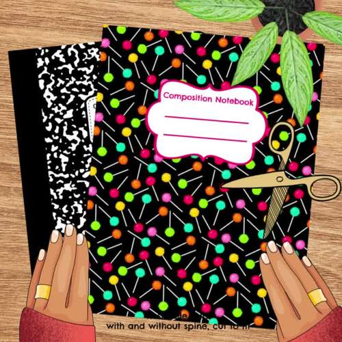Printable Composition Notebook Book Cover Colorful Rainbow Pop ...
