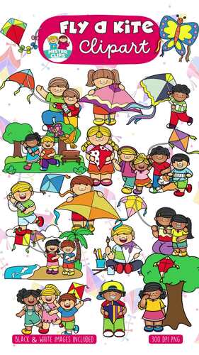 Fly a Kite Clip Art by Mister Clips | TPT