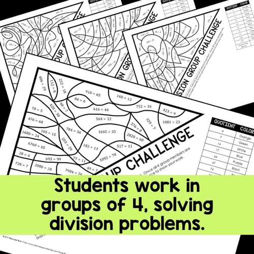 Division of Whole Numbers Group Activity by Rise over Run | TPT
