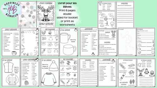 FSL/Core French Winter Clothing and Activities Set - No Prep - C'est L ...