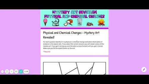 Physical and Chemical Changes Mystery Art Reveal by Brower Power Science