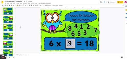La multiplication x6 Trouve le facteur: Google Slides™ by Mme Bock