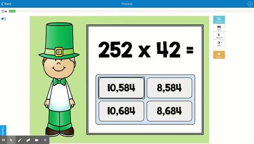 St. Patrick's Day 3 Digit by 2 Digit Multiplication Boom Cards - Self ...