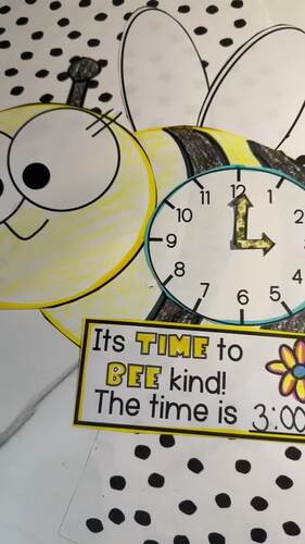 Telling Time Clock Craft Bee by The Teaching Diva Corner | TPT