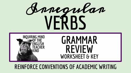 Grammar Practice Worksheet on Singular and Plural Irregular Verbs ...