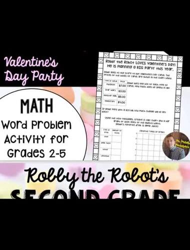 Valentine's Day Math Craft | Word Problem Craftivity Differentiated ...