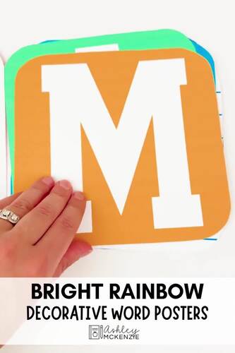 Decorative Word Posters Bright Rainbow Classroom Decor Editable Welcome ...