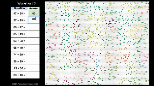 Double Digit Addition with Regrouping Digital Practice with Pixel Art