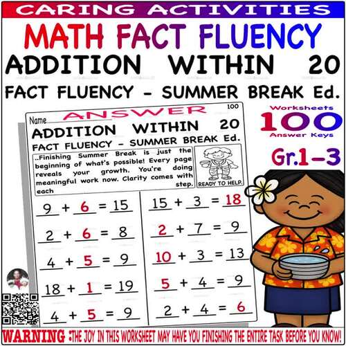Math facts fluency timed tests Addition Within 20 Skill Build - Summer ...