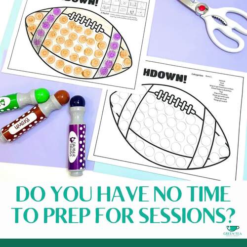 Football Speech & Language Worksheets - Dot Paint Speech Therapy Fall ...