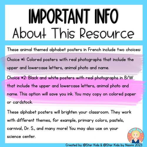 Anchor Charts and Classroom Posters | FRENCH by Star Kids | TPT