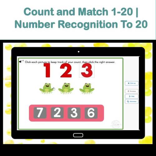 Count And Match Number Recognition 1 -20 BOOM CARDS™ by Limes and Lemons