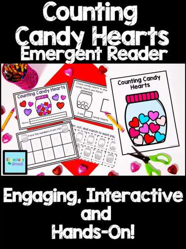 Valentine's Day Candy Hearts Emergent Reader 1-10 Counting Booklet