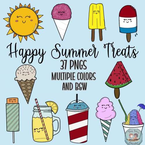 Summer Clipart, Happy Summer Treats Clipart, Happy Clipart | TPT