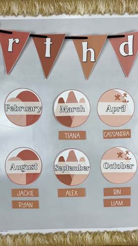 Boho Neutrals Classroom Decor: BIRTHDAY DISPLAY by Learning with Kiki