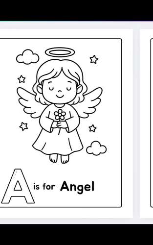 A–Z Fantasy Coloring Pages for Kids | Black to school by Skillory Kids